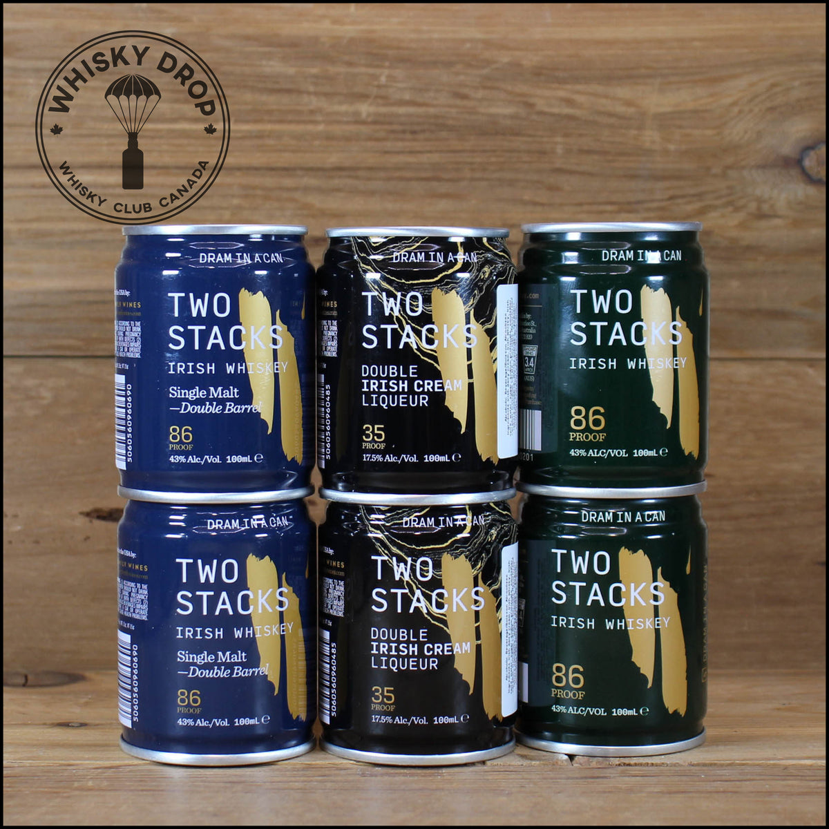 Two Stacks "Dram in a Can" Mixed Pack (6 x 100 mL) – Whisky Drop